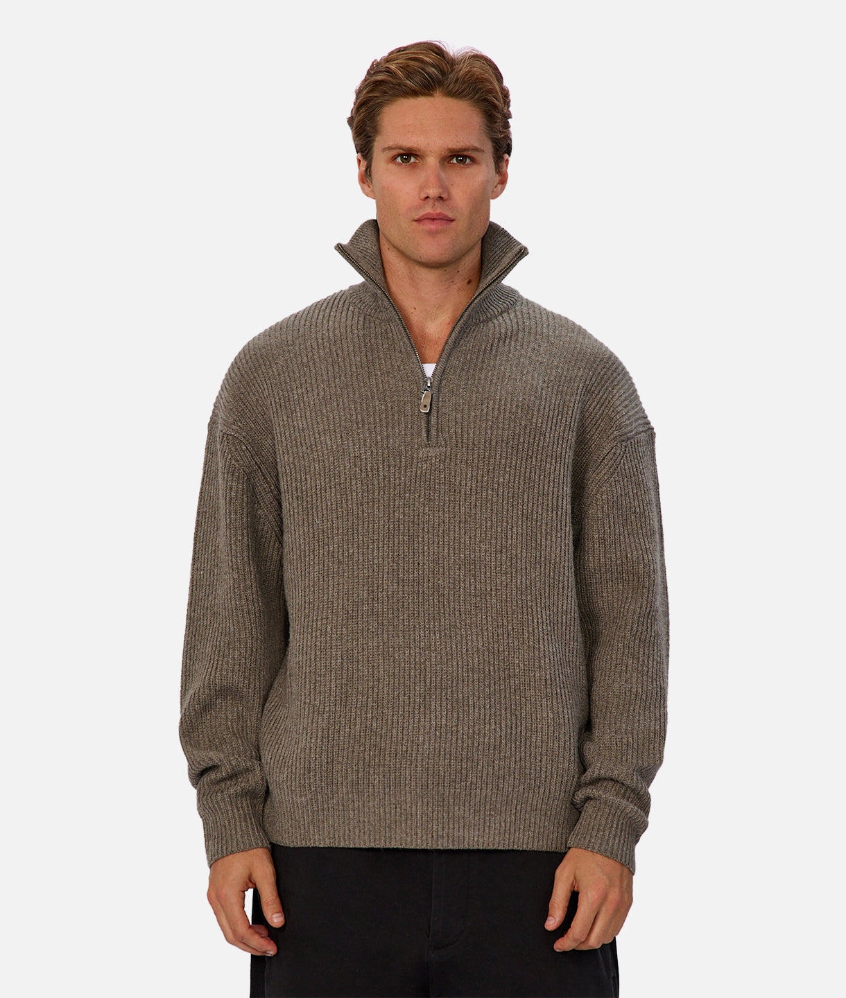 The Montreal Zip Neck Knit - Elm Wood – Industrie AU