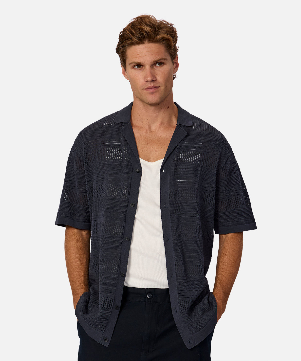 The Vercelli Short Sleeve Shirt - Dark Ocean – Industrie Clothing Pty Ltd