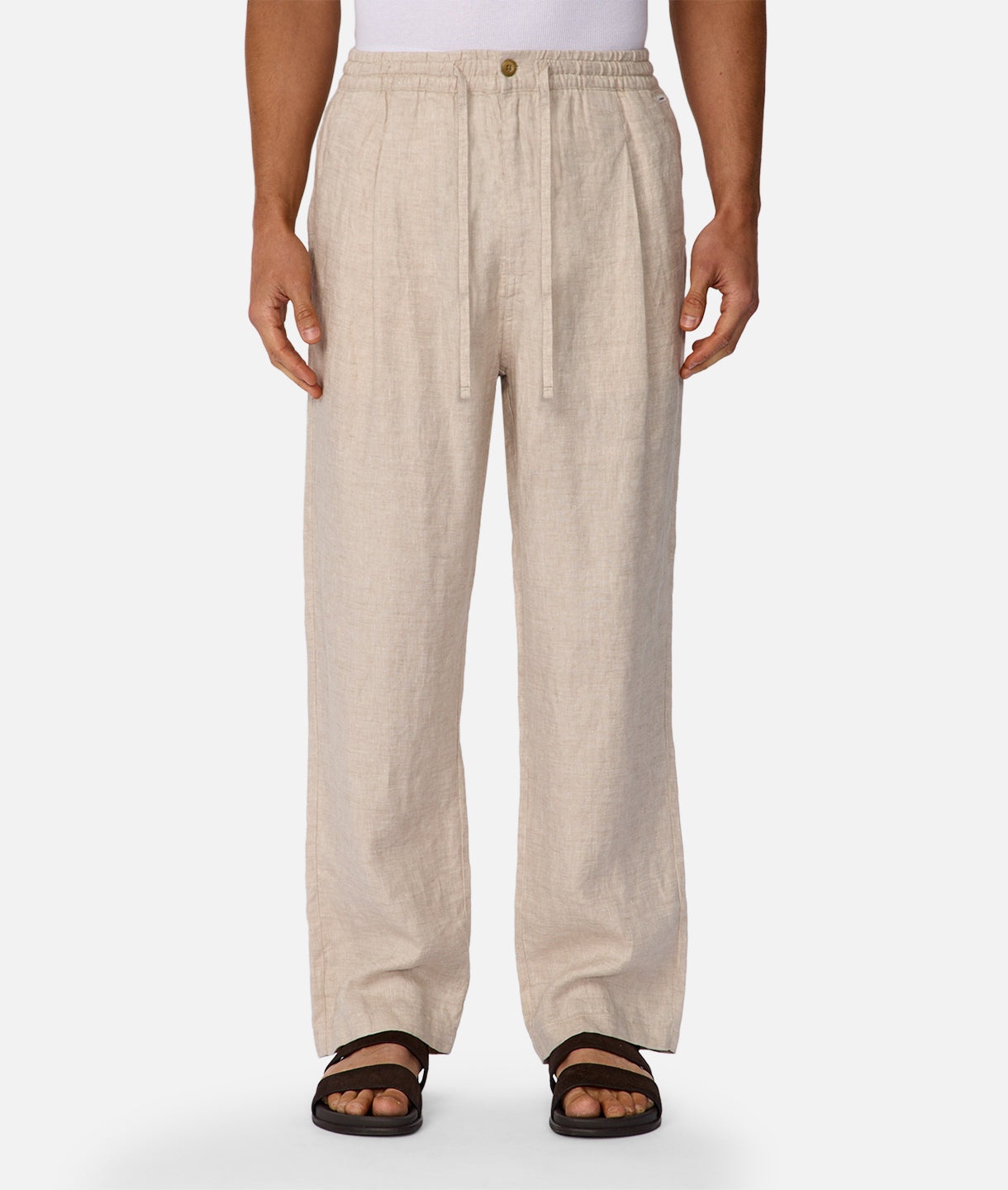 The Relaxed Capri Linen Pant - YD Wheat – Industrie AU