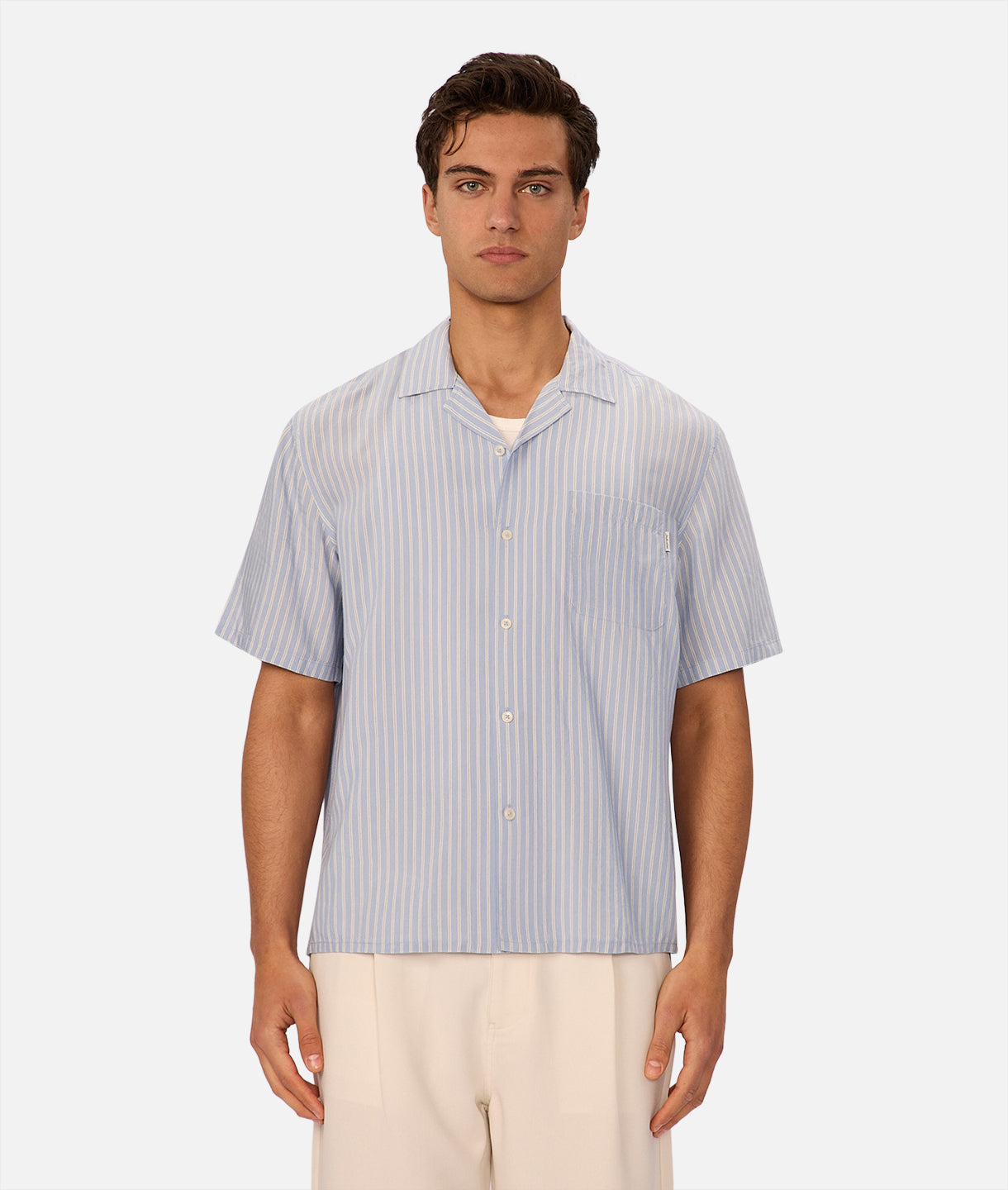 The Valence Short Sleeve Shirt - Light Blue/Navy – Industrie AU